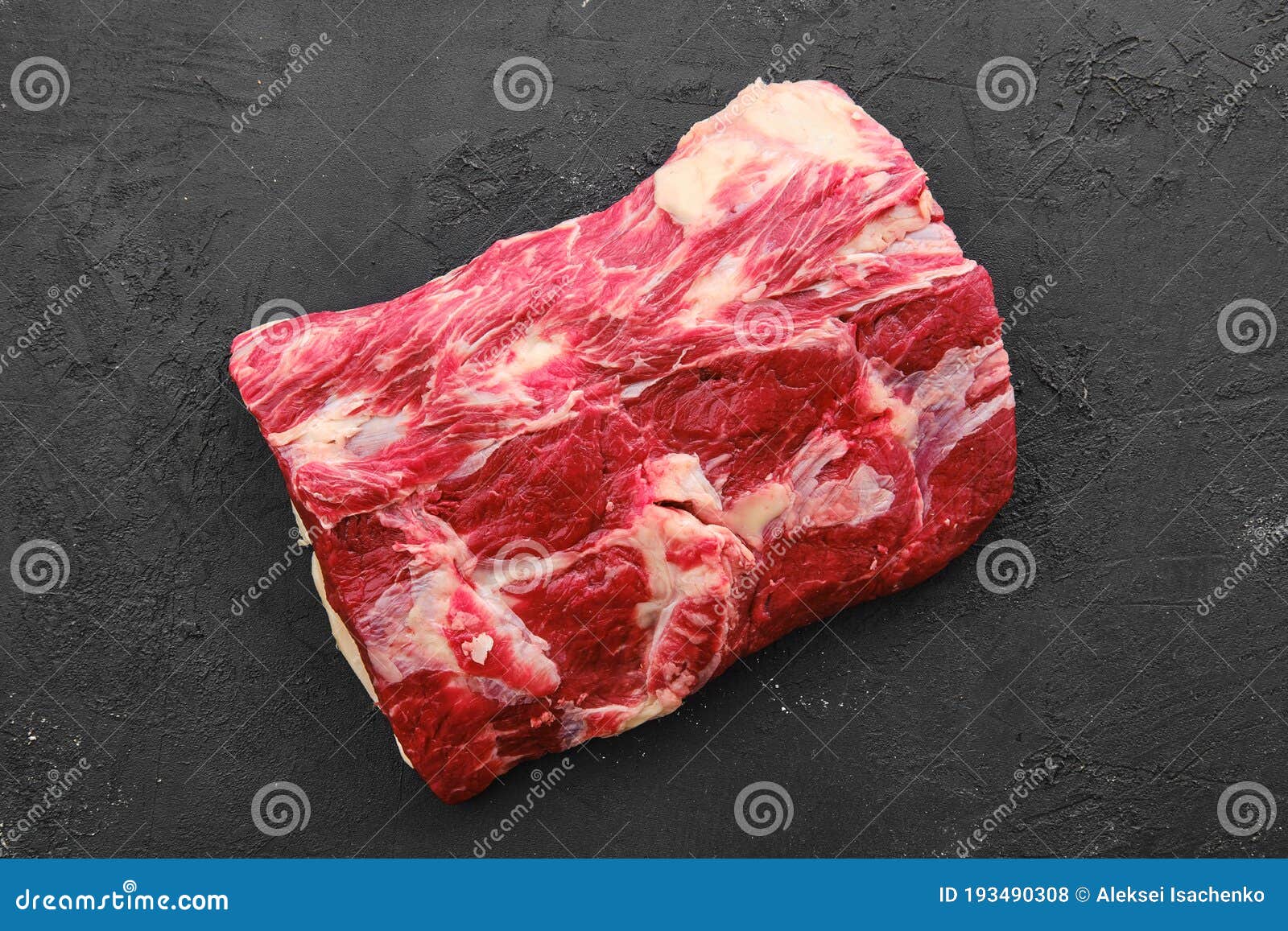 Raw Fresh Beef Chuck Center Roast on Black Stock Photo - Image of ...