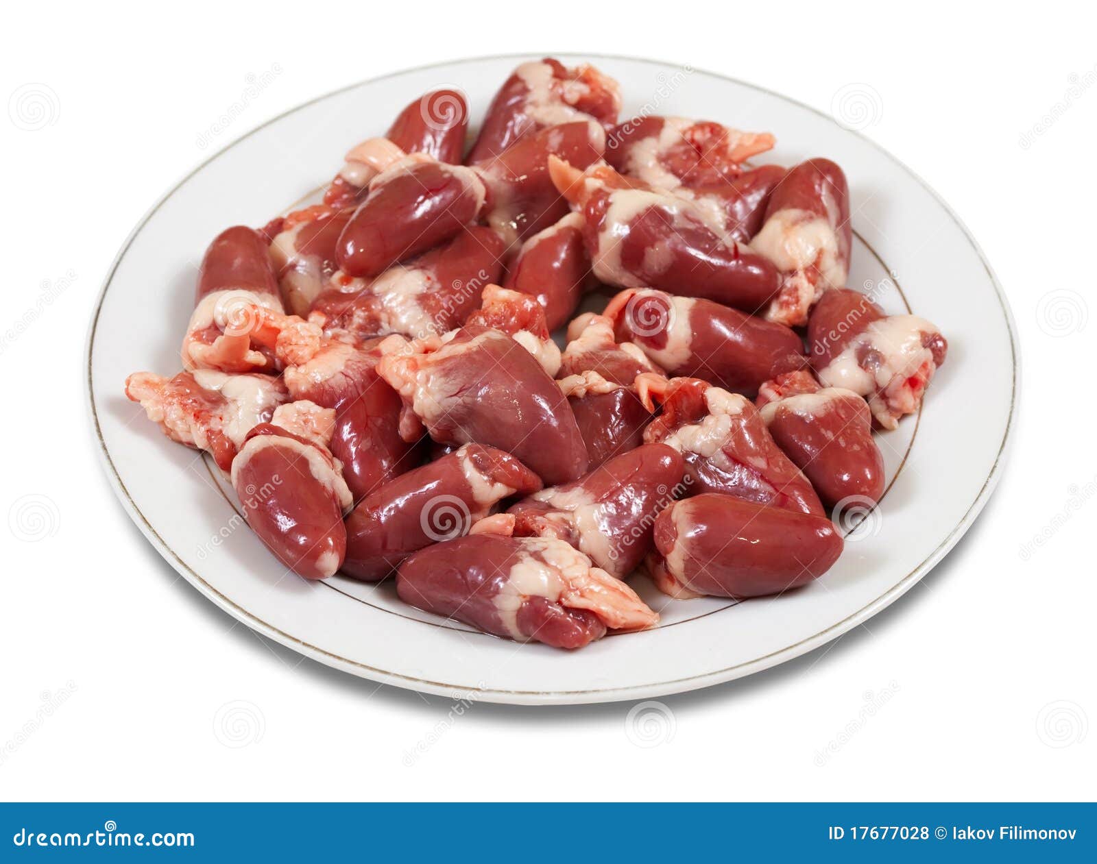 Raw fresh bird hearts stock photo. Image of white, offal - 17677028