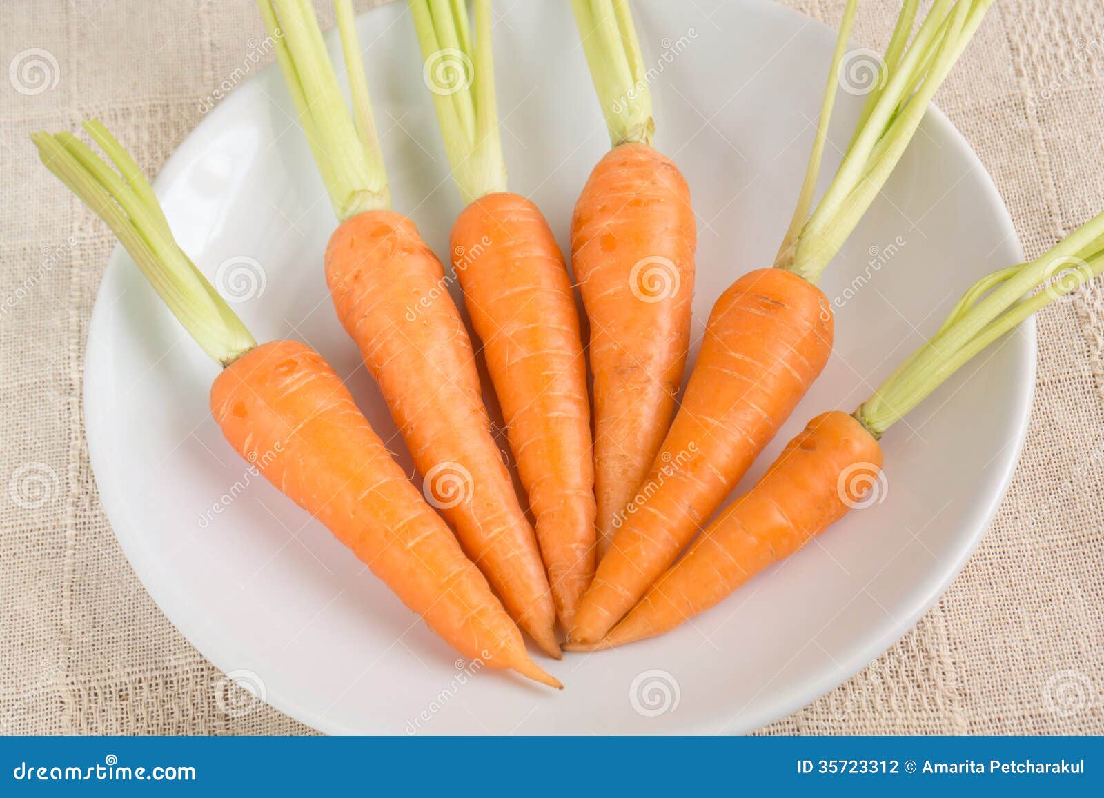 Raw Fresh Carrots on White Plate Stock Photo - Image of color, nature ...