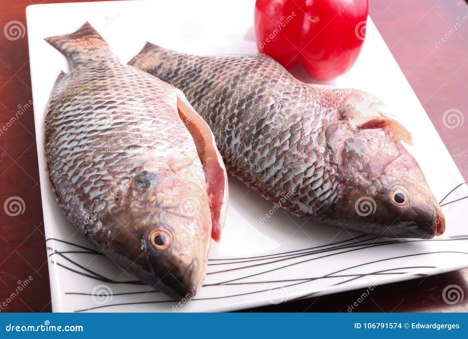 Raw fresh fish stock photo. Image of life, asia, dish - 106791574