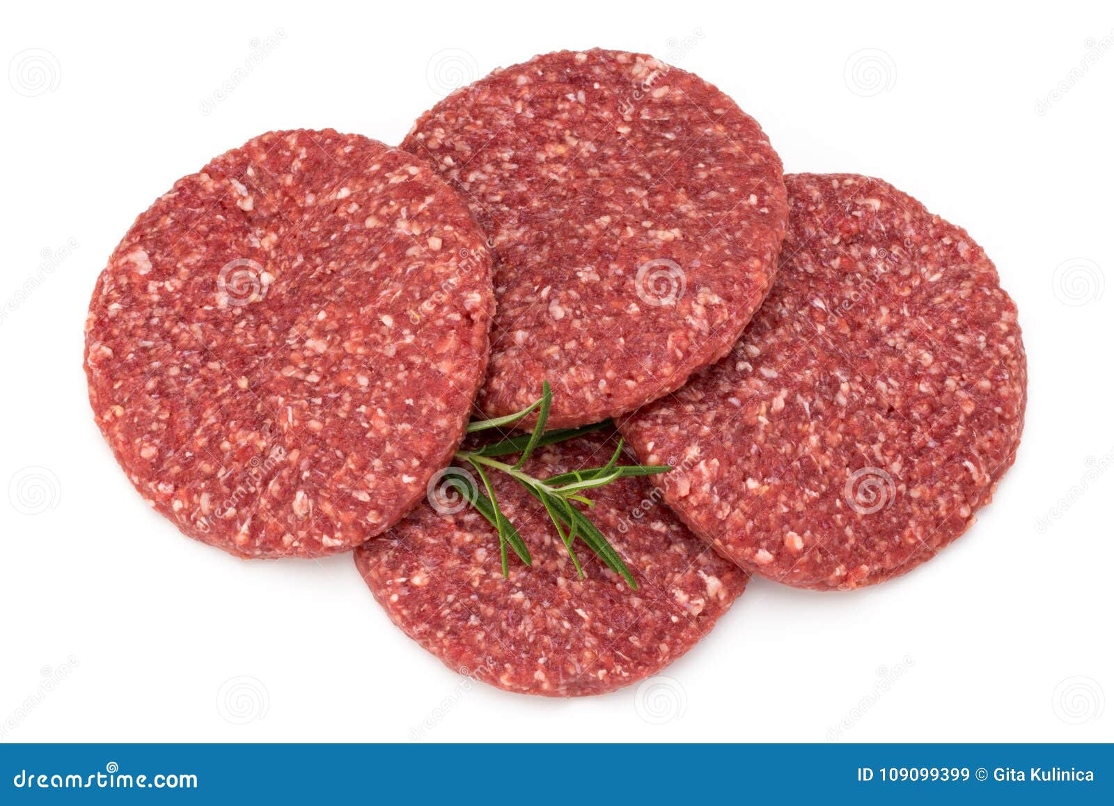 Raw Fresh Hamburger Meat Isolated on White. Stock Image - Image of ...