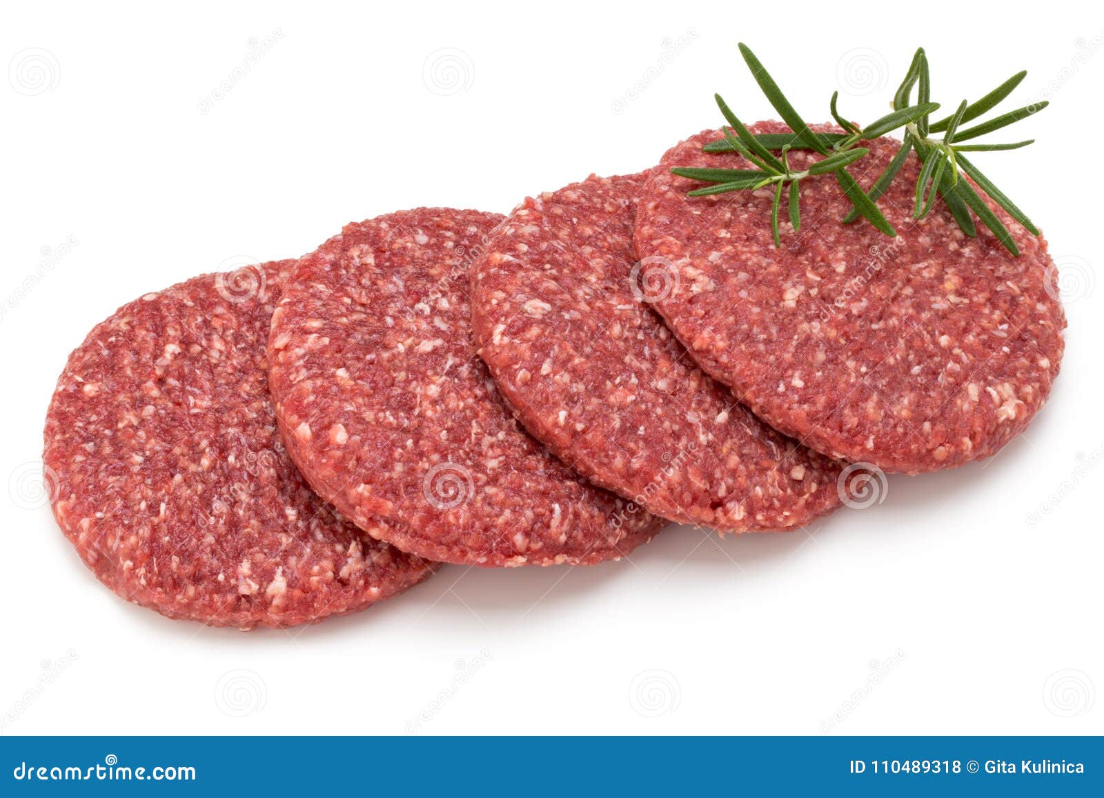 Raw Fresh Hamburger Meat Isolated on White. Stock Photo - Image of beef ...