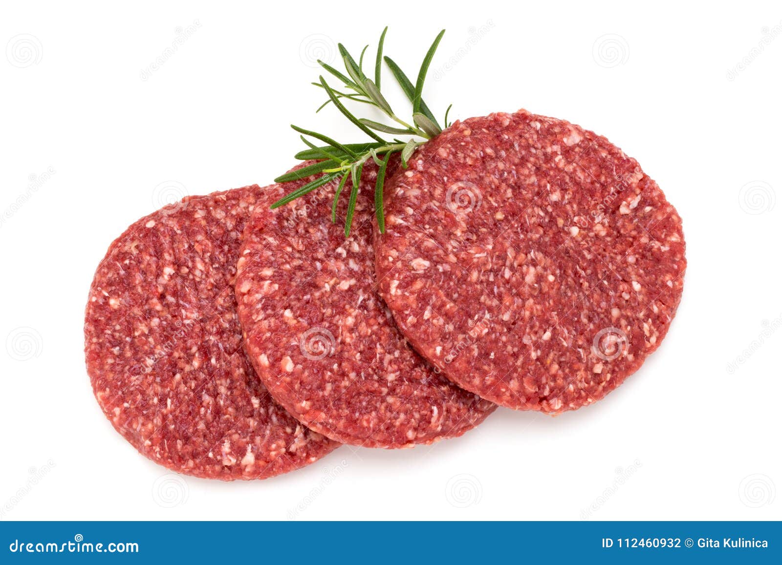 Raw Fresh Hamburger Meat Isolated on White. Stock Photo - Image of ...