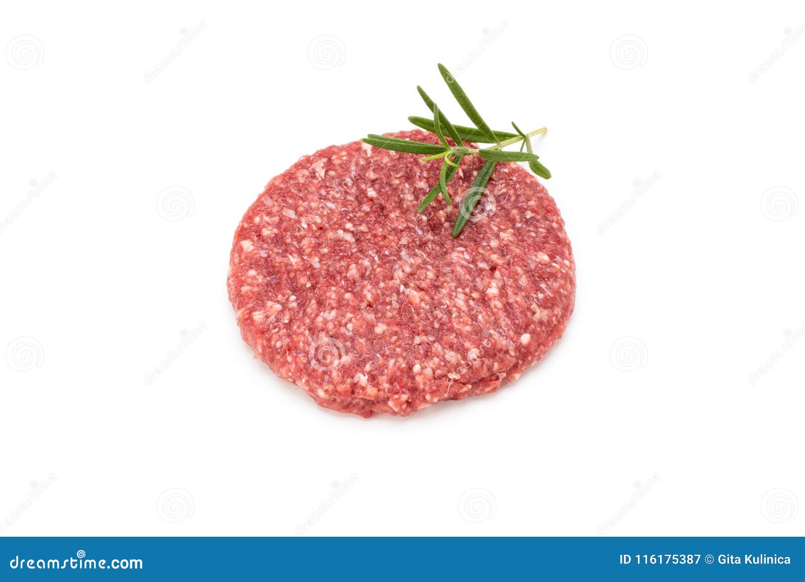 Raw Fresh Hamburger Meat Isolated on White. Stock Image - Image of ...
