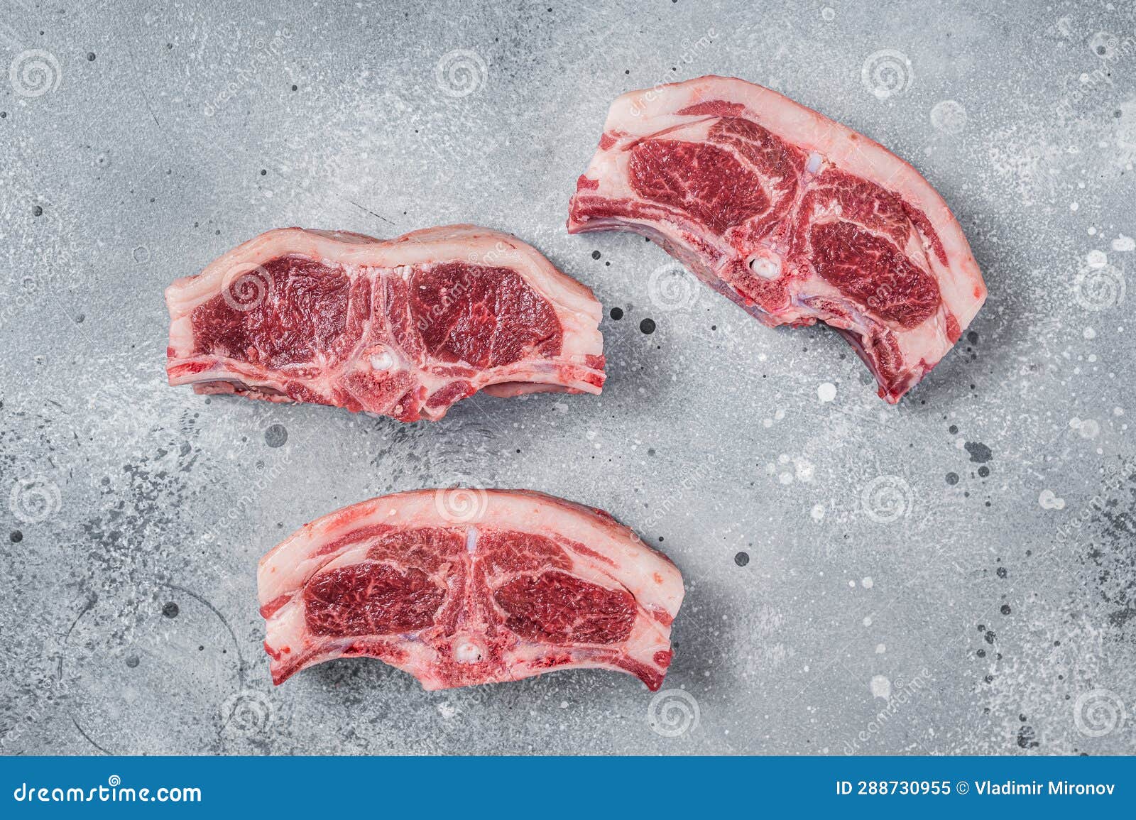 Raw Fresh Meat Lamb Mutton Saddle. Gray Background Stock Image - Image ...