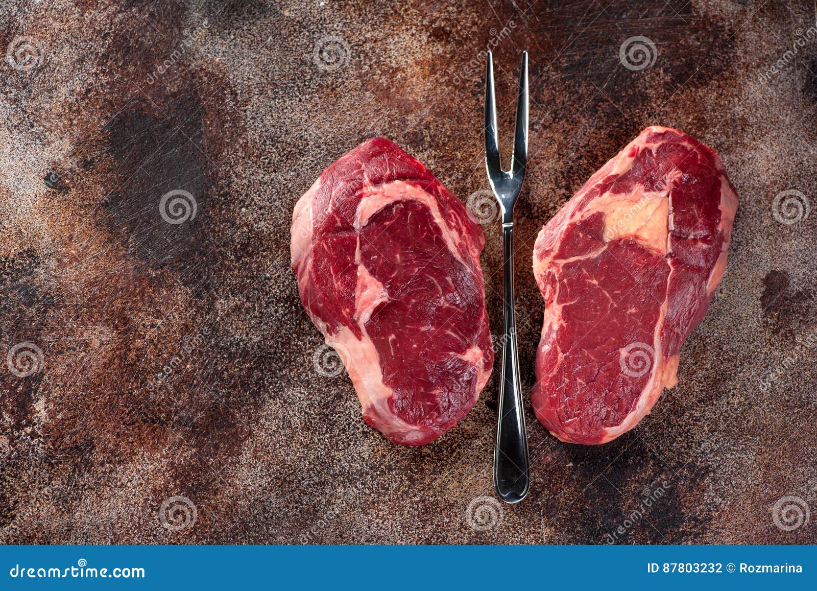 Raw Fresh Meat Ribeye Steak Heart Shape Stock Photo - Image of rusty ...
