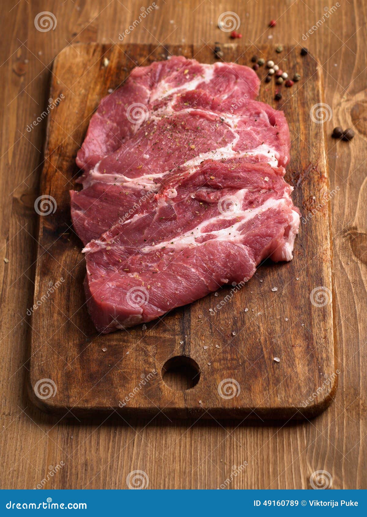 Raw fresh meat stock image. Image of salt, background - 49160789