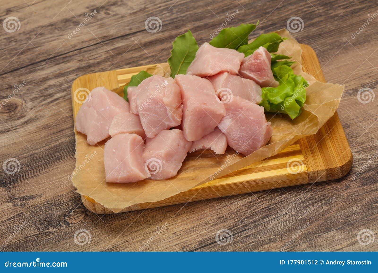 Raw fresh pork meat cube stock photo. Image of slice - 177901512