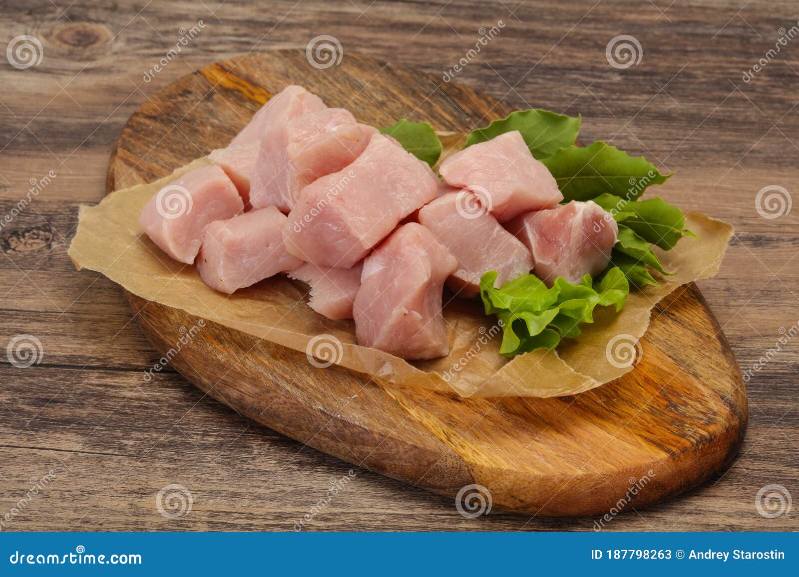 Raw fresh pork meat cube stock image. Image of uncooked - 187798263