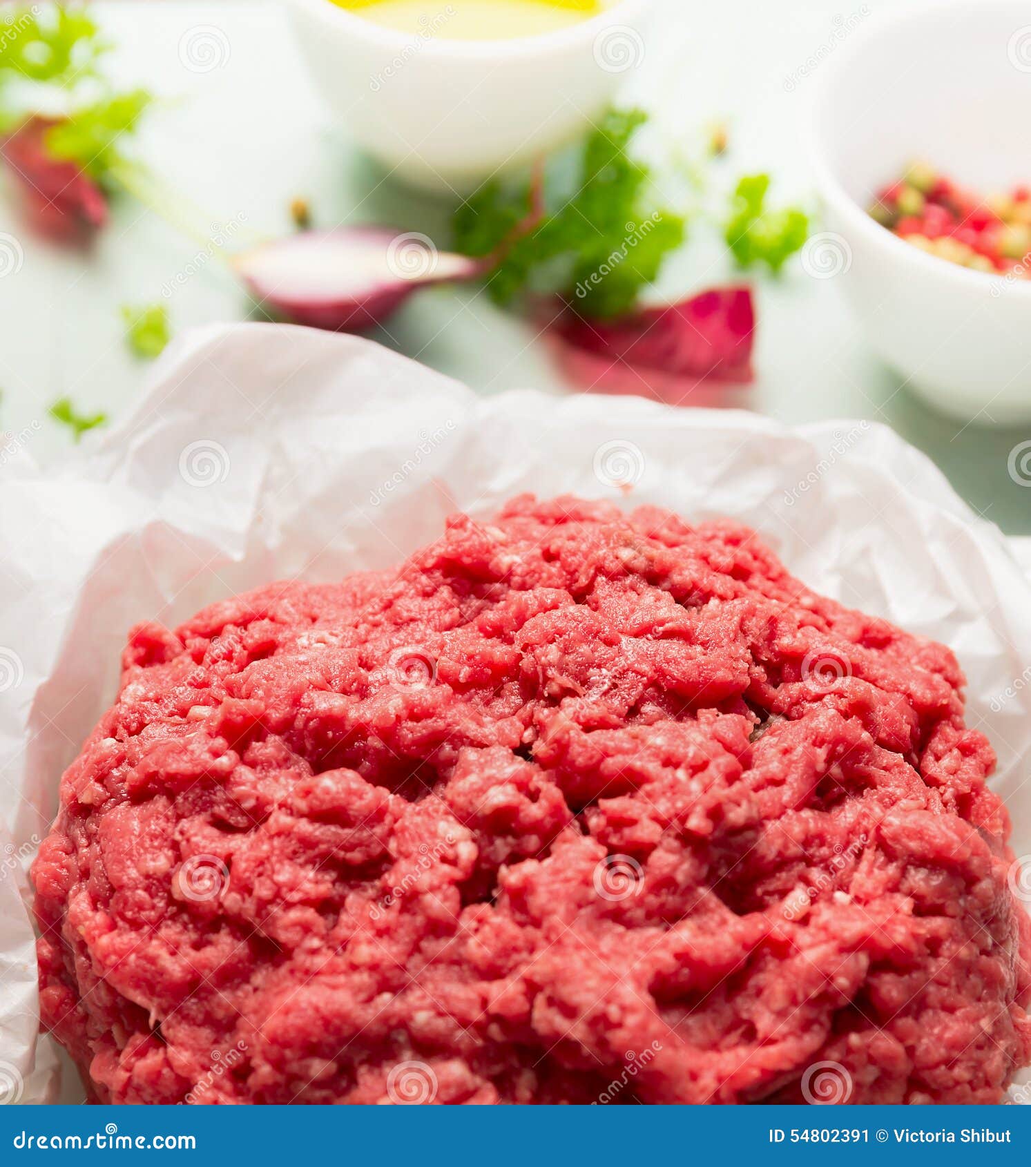 Raw Fresh Stuffing Minced Meat Stock Image - Image of food, cutting ...