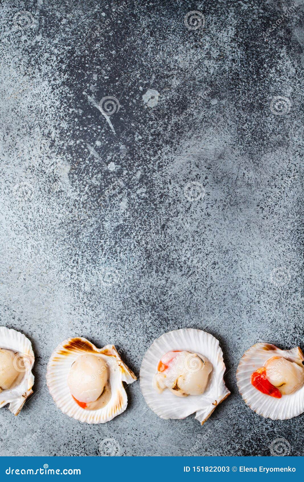 Raw Fresh Uncooked Scallops Stock Image - Image of gastronomy, blank ...