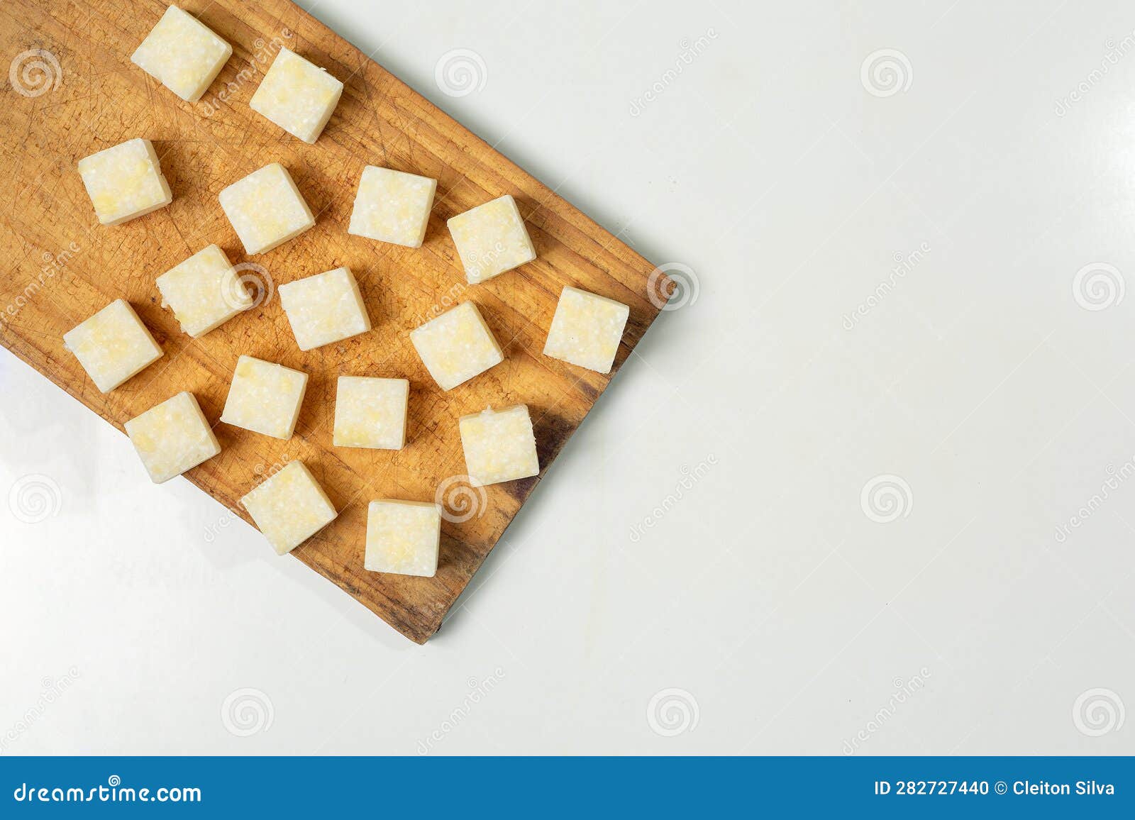 Raw and Fried Tapioca Cubes (Dadinhos De Tapioca) on Top of Rustic ...