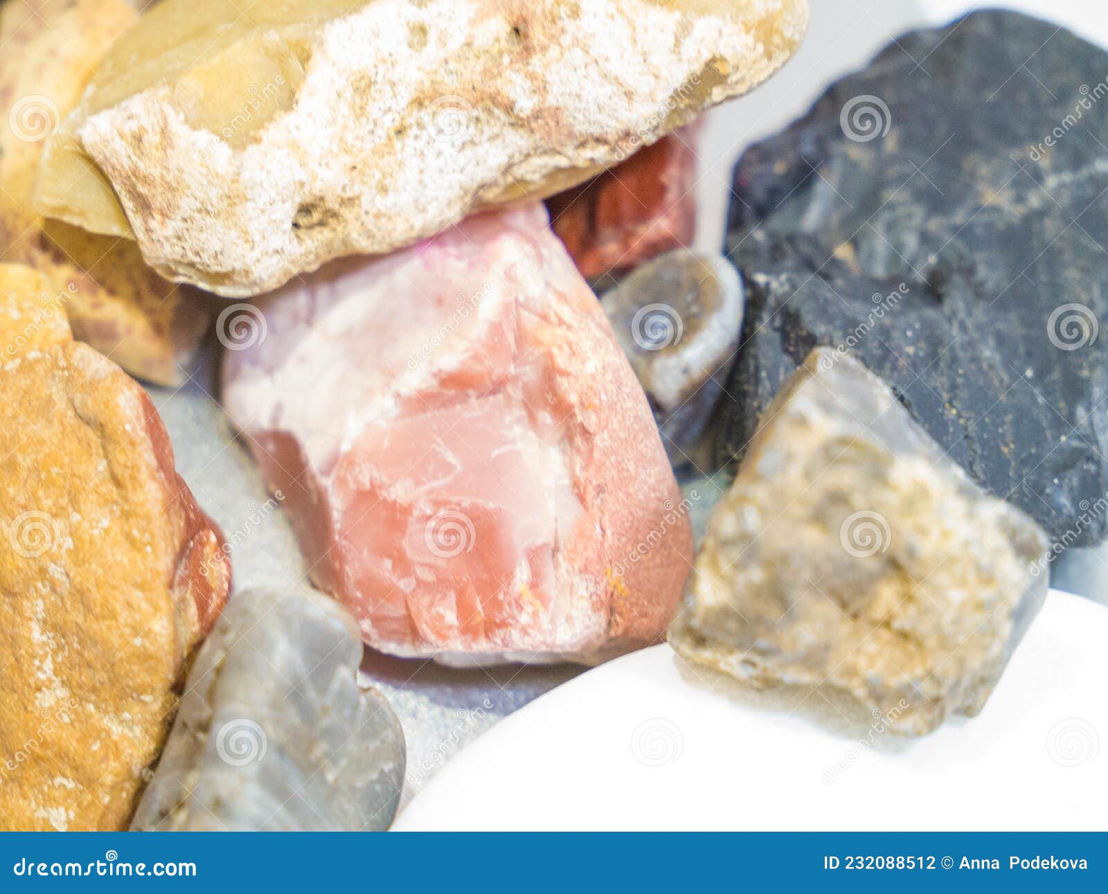 Raw Gemstones Collection in Different Colors. Stock Photo - Image of ...