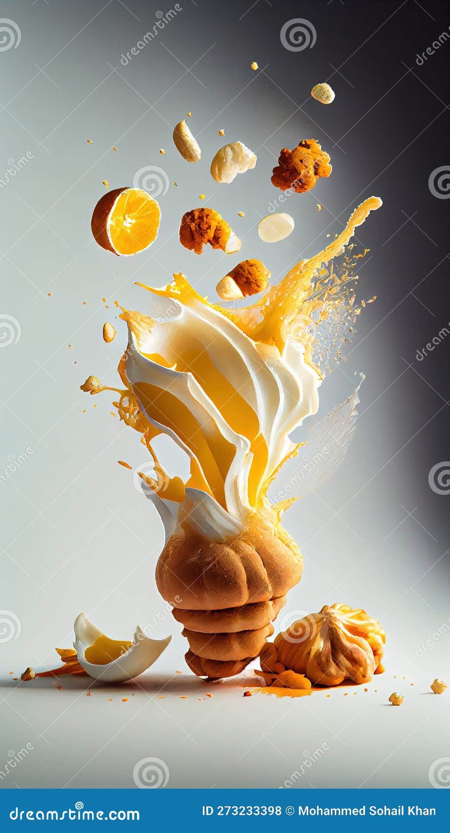 Raw Ginger Creatively Falling-Dripping Flying or Splashing on White ...