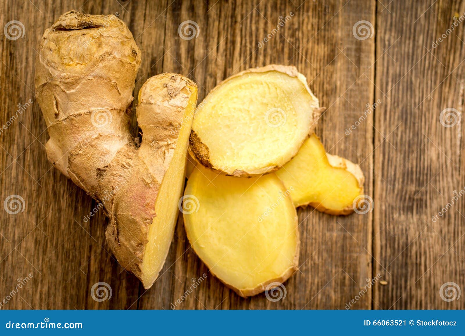 Raw ginger on wood table stock image. Image of fresh - 66063521