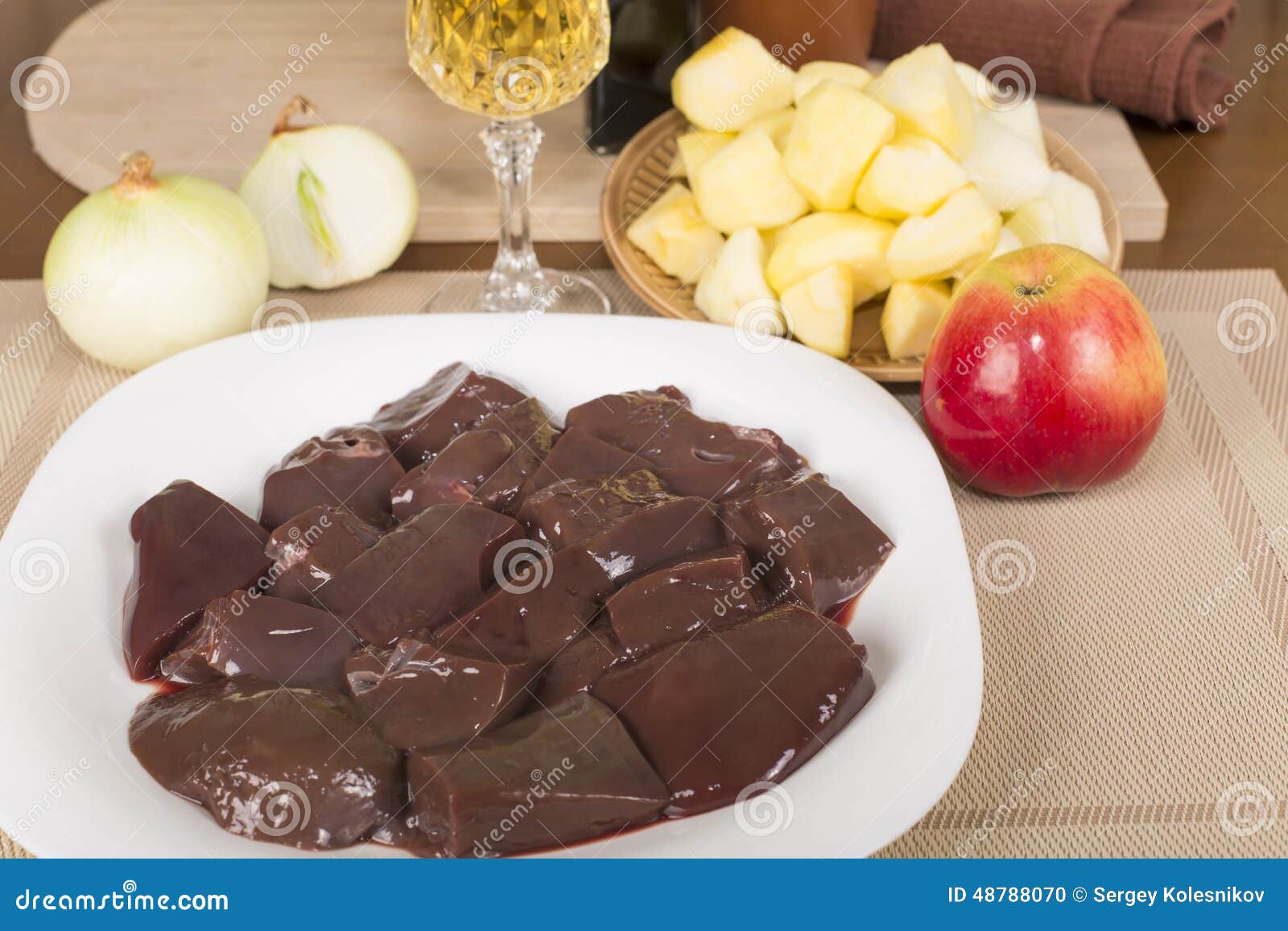 Raw goat liver stock photo. Image of dishes, kitchen - 48788070