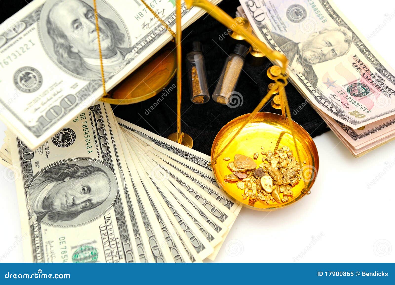 Raw Gold and Money stock image. Image of nugget, scale - 17900865