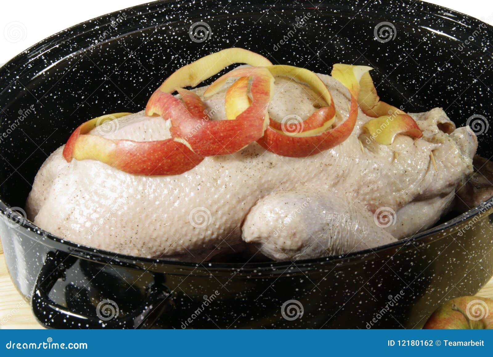 Raw goose in a pot stock photo. Image of goose, roast - 12180162