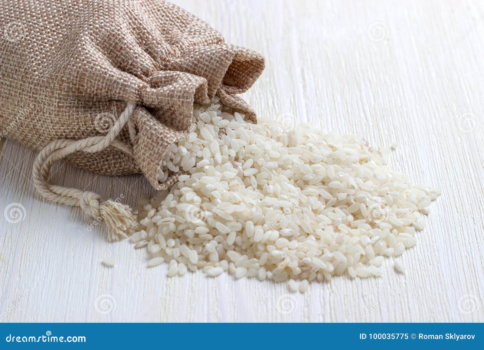 Raw Grain White Rice Grains in Burlap Bag Stock Image - Image of burlap ...