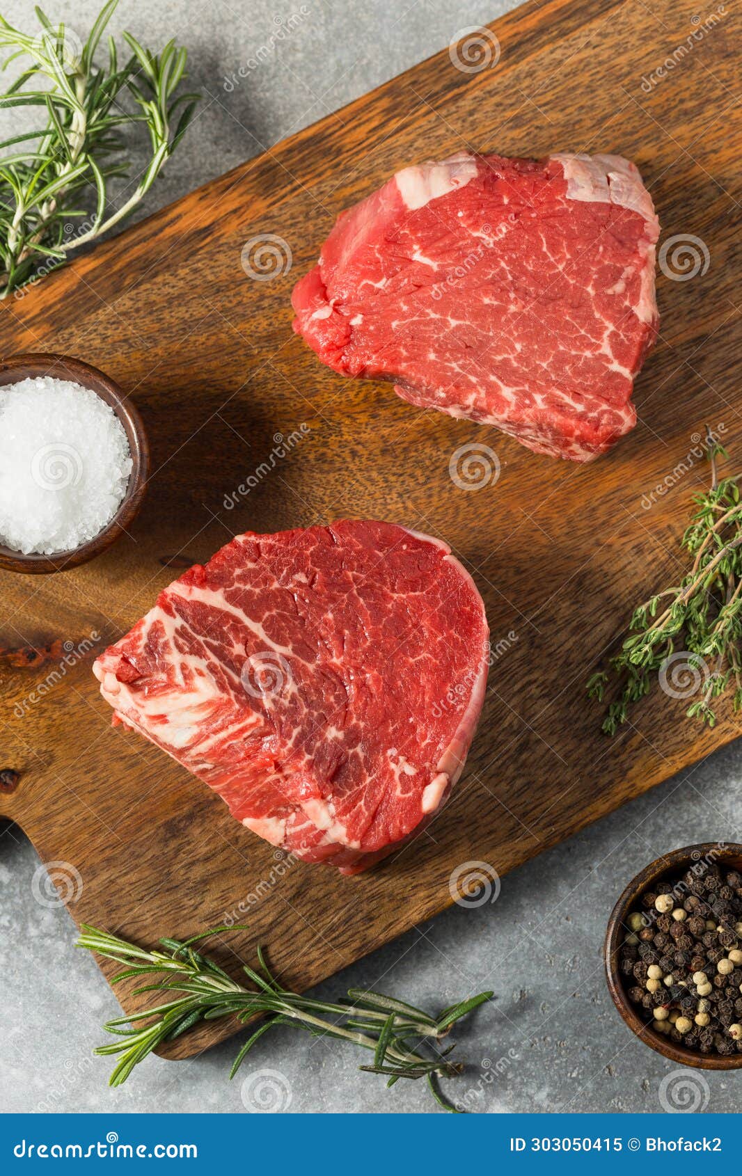Raw Grass Fed Filet Mignon Steak Stock Image - Image of fillet ...