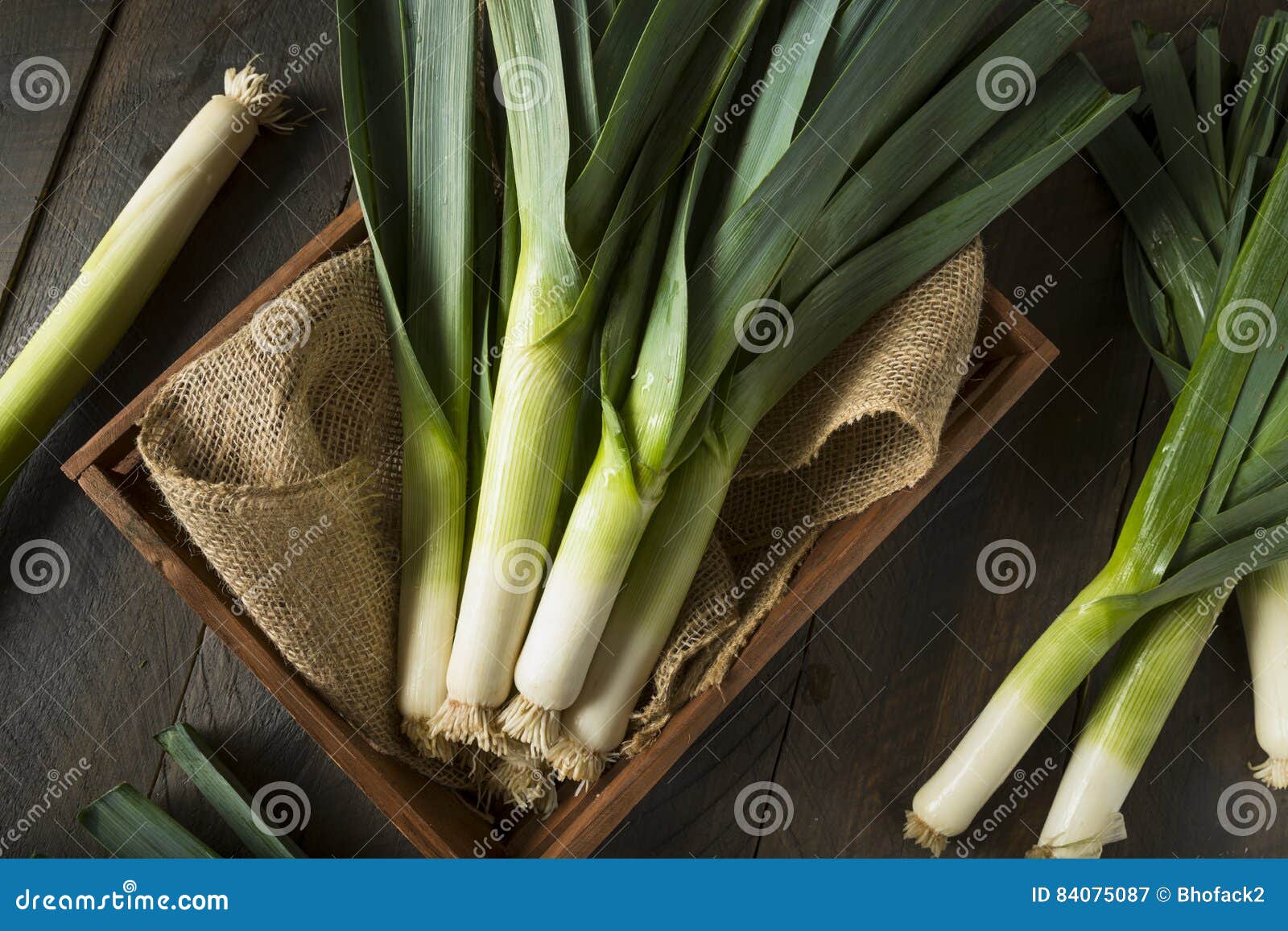 Raw Green Organic Leeks stock image. Image of healthy - 84075087