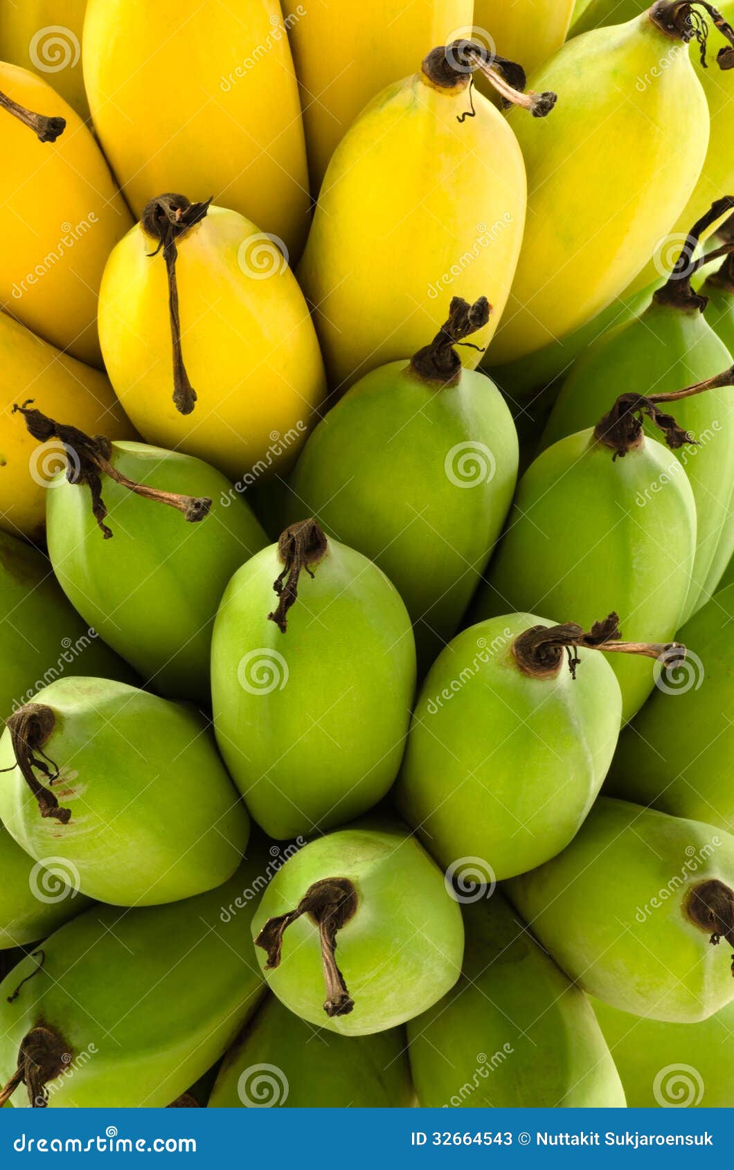 Raw Green and Yellow Ripe Bananas Stock Image - Image of yellow, green ...