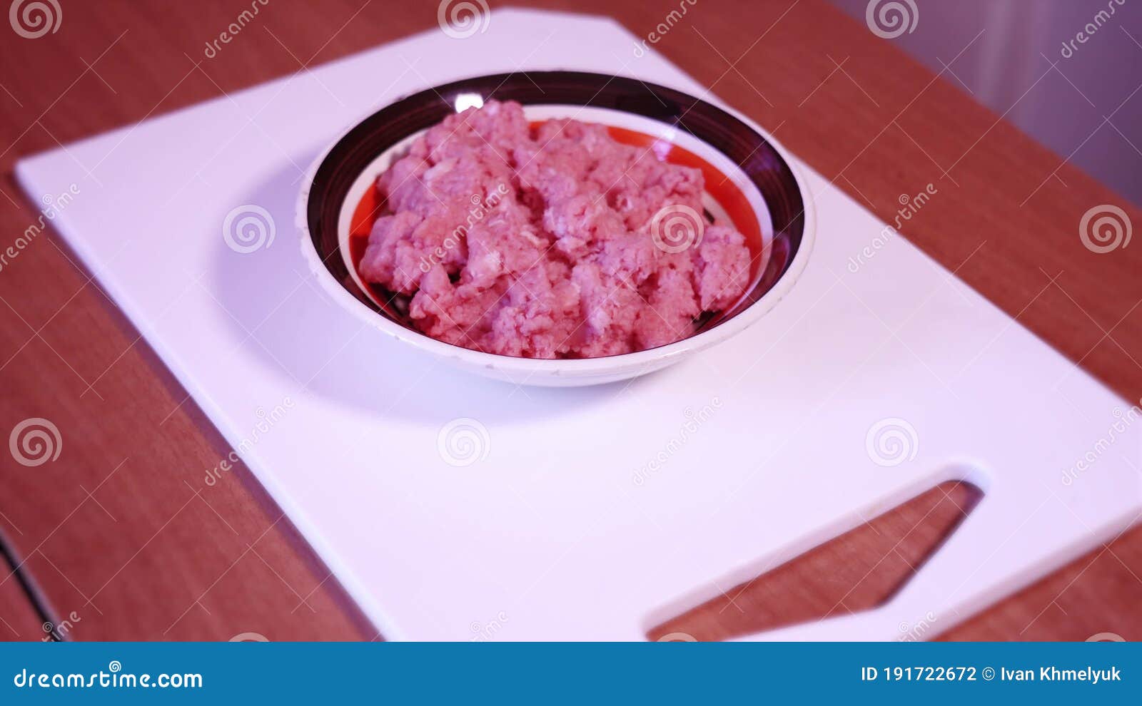 Raw Ground Beef in the Dish on the Table Stock Footage - Video of ...