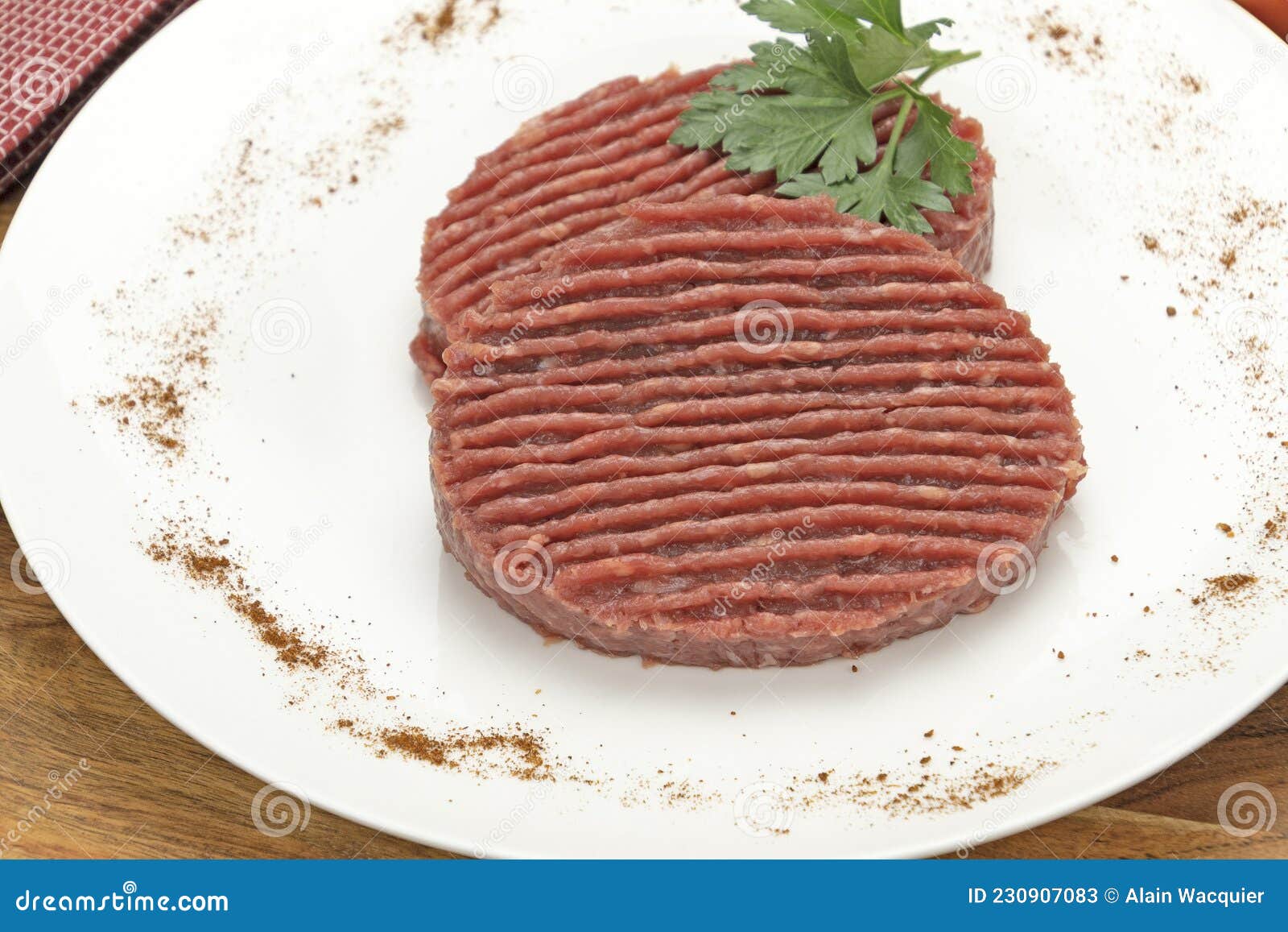 Raw Ground Beef Steaks on a Plate Stock Image - Image of plate, fresh ...