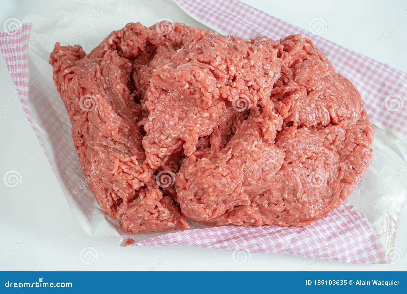 Raw Ground Beef on a White Background Stock Image - Image of meat, beef ...