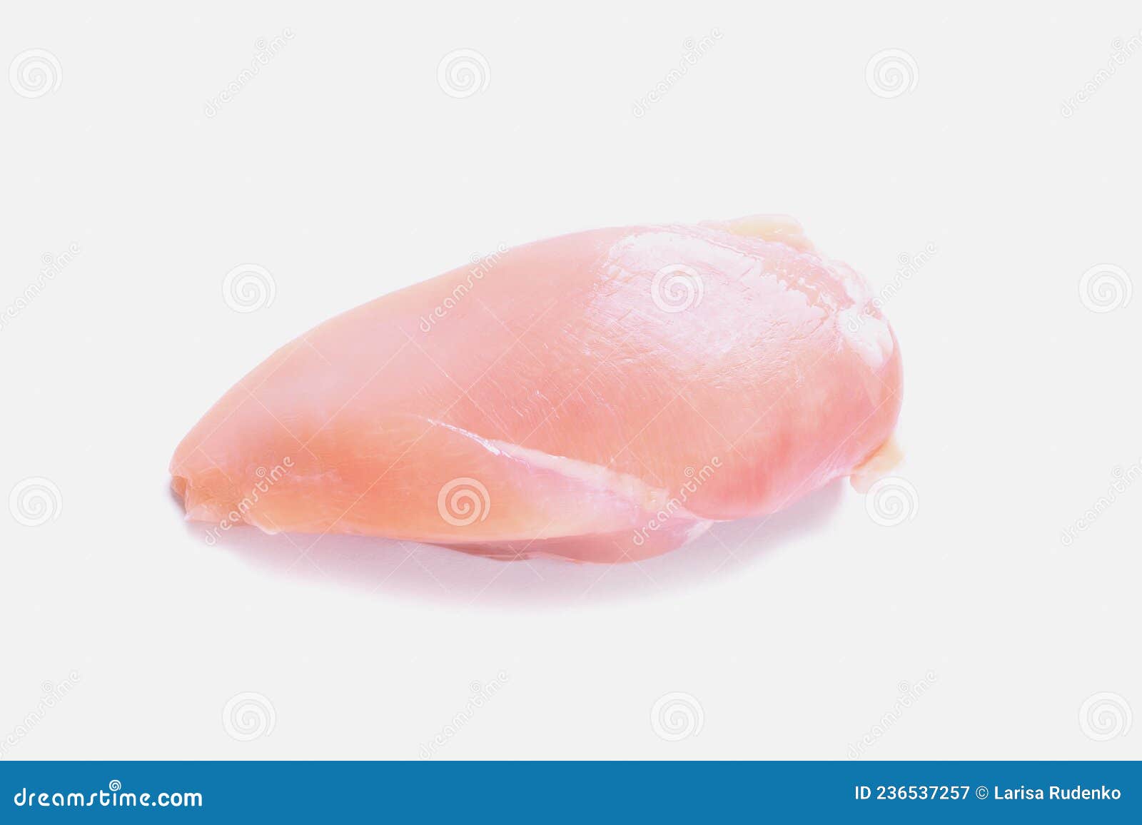 Raw Half of Chicken Breast Top View, Chicken Fillet Isolated on a White ...