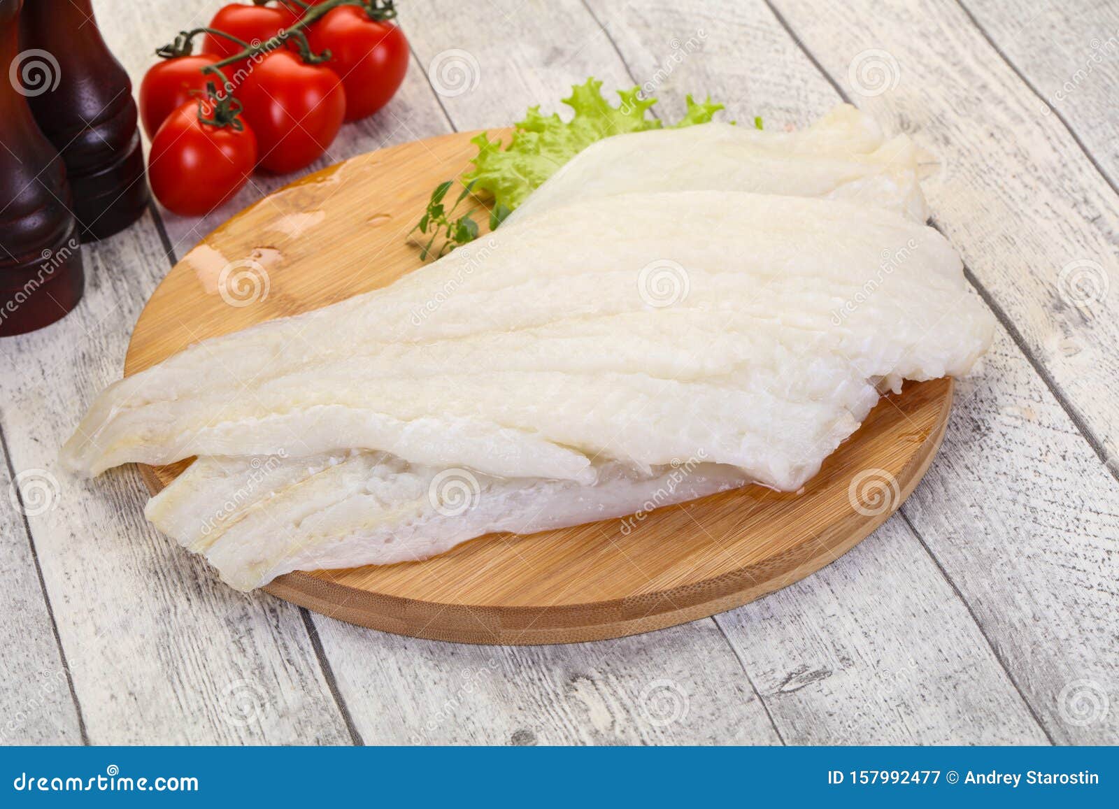 Raw halibut fillet stock image. Image of dish, background - 157992477