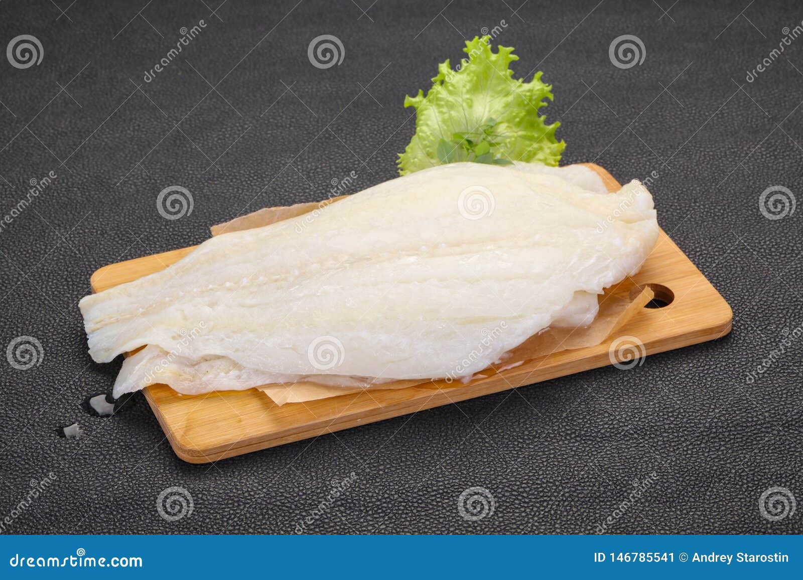 Raw halibut fillet stock image. Image of whitefish, food - 146785541