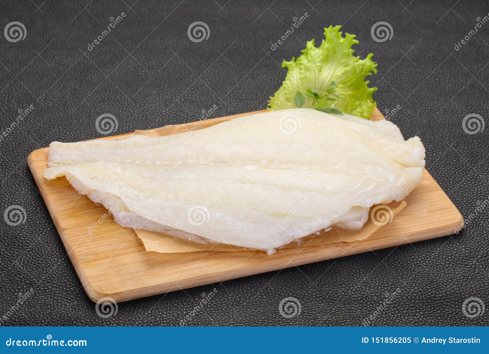 Raw halibut fillet stock image. Image of board, gourmet - 151856205