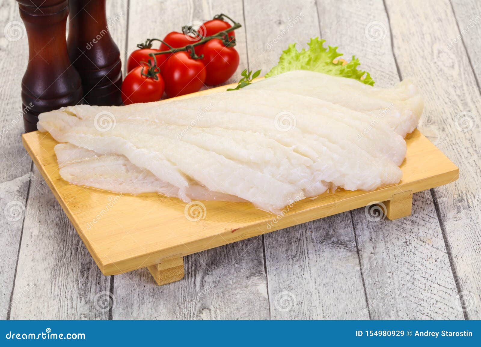 Raw halibut fillet stock image. Image of gourmet, whitefish - 154980929