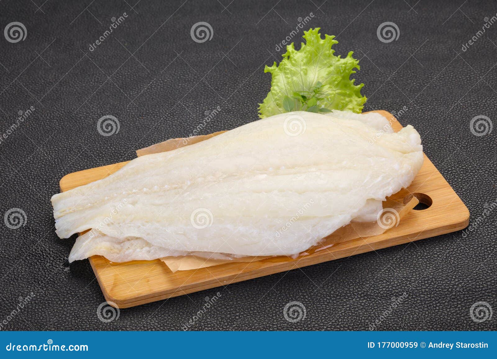Raw halibut fillet stock image. Image of herb, atlantic - 177000959