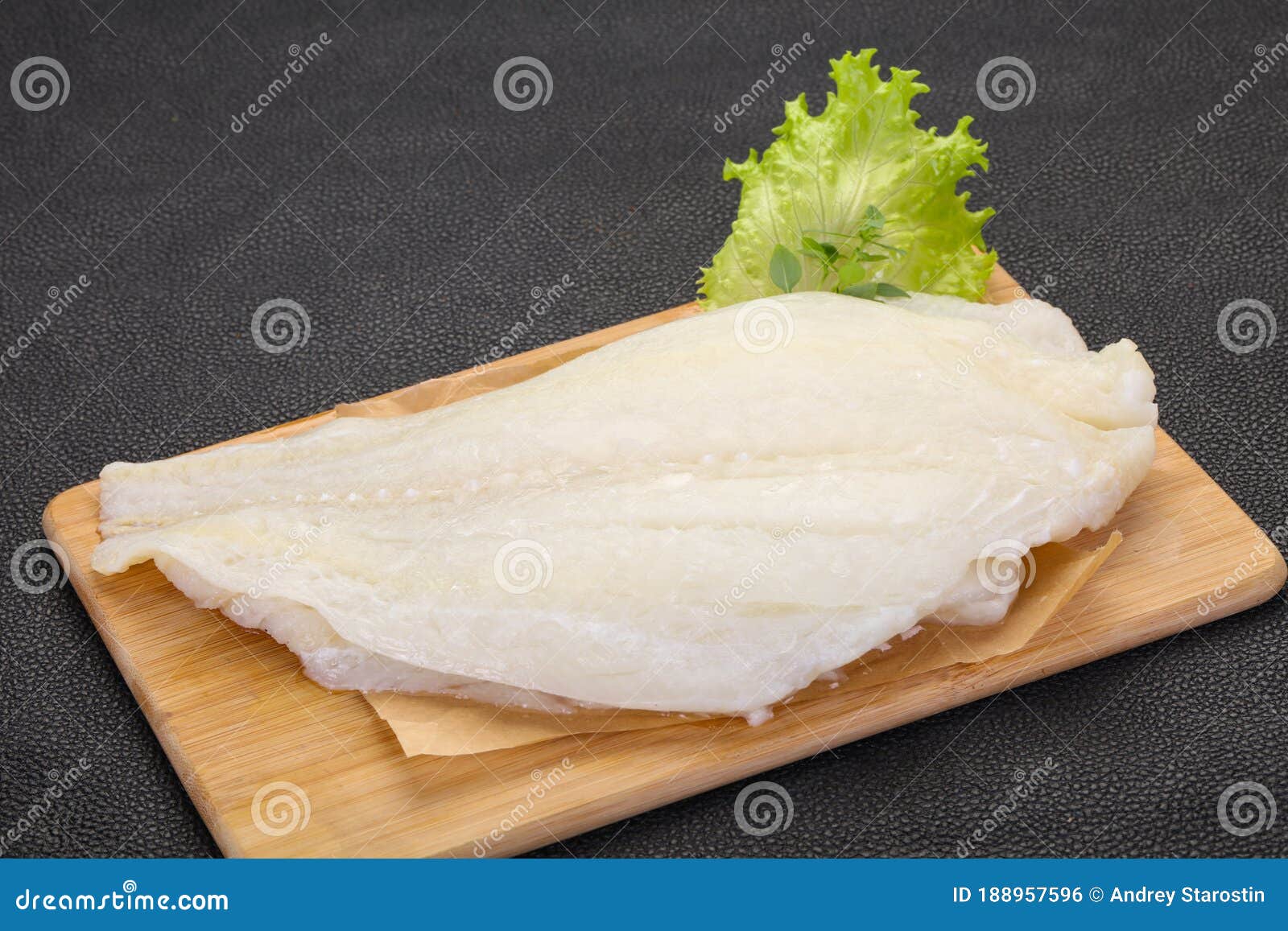 Raw halibut fillet stock photo. Image of cooking, studio - 188957596