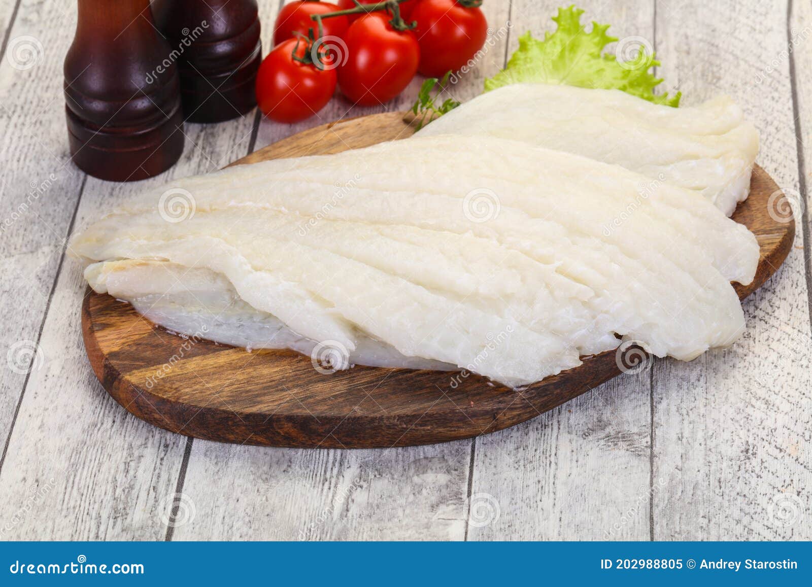 Raw halibut fillet stock image. Image of barramundi - 202988805
