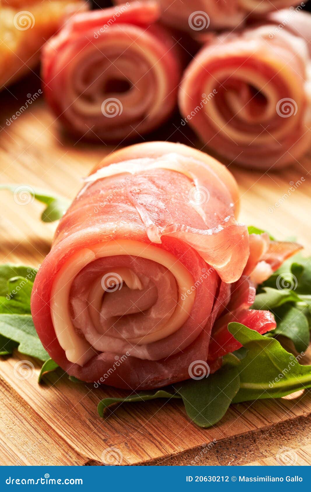 Raw ham stock photo. Image of cold, arugula, mozzarella - 20630212