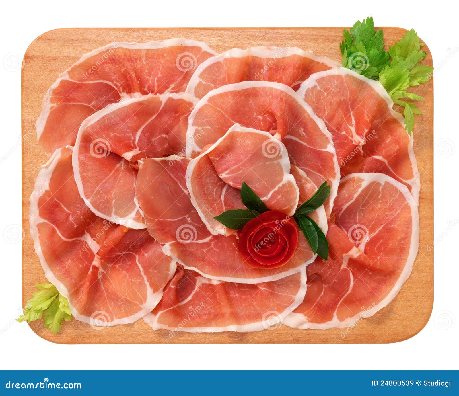 Raw Ham on a Chopping Board Stock Image - Image of gourmet, seasoned ...