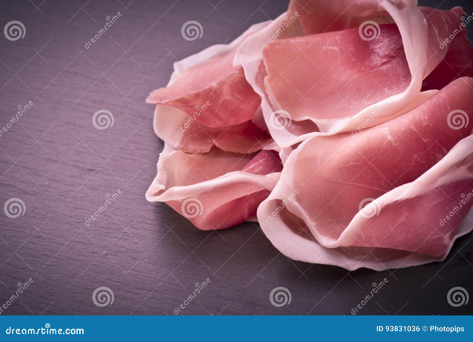 Raw ham leg sliced stock photo. Image of crudo, scoop - 93831036
