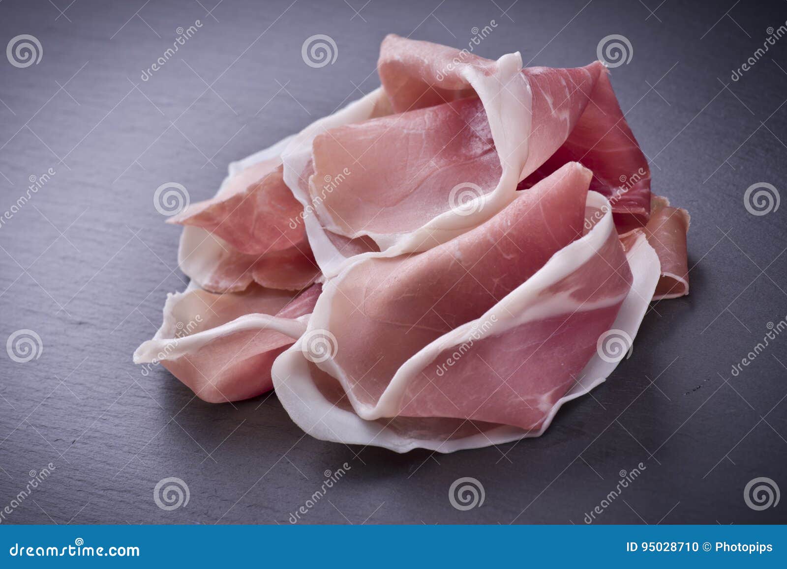 Raw ham leg sliced stock photo. Image of scoop, parma - 95028710