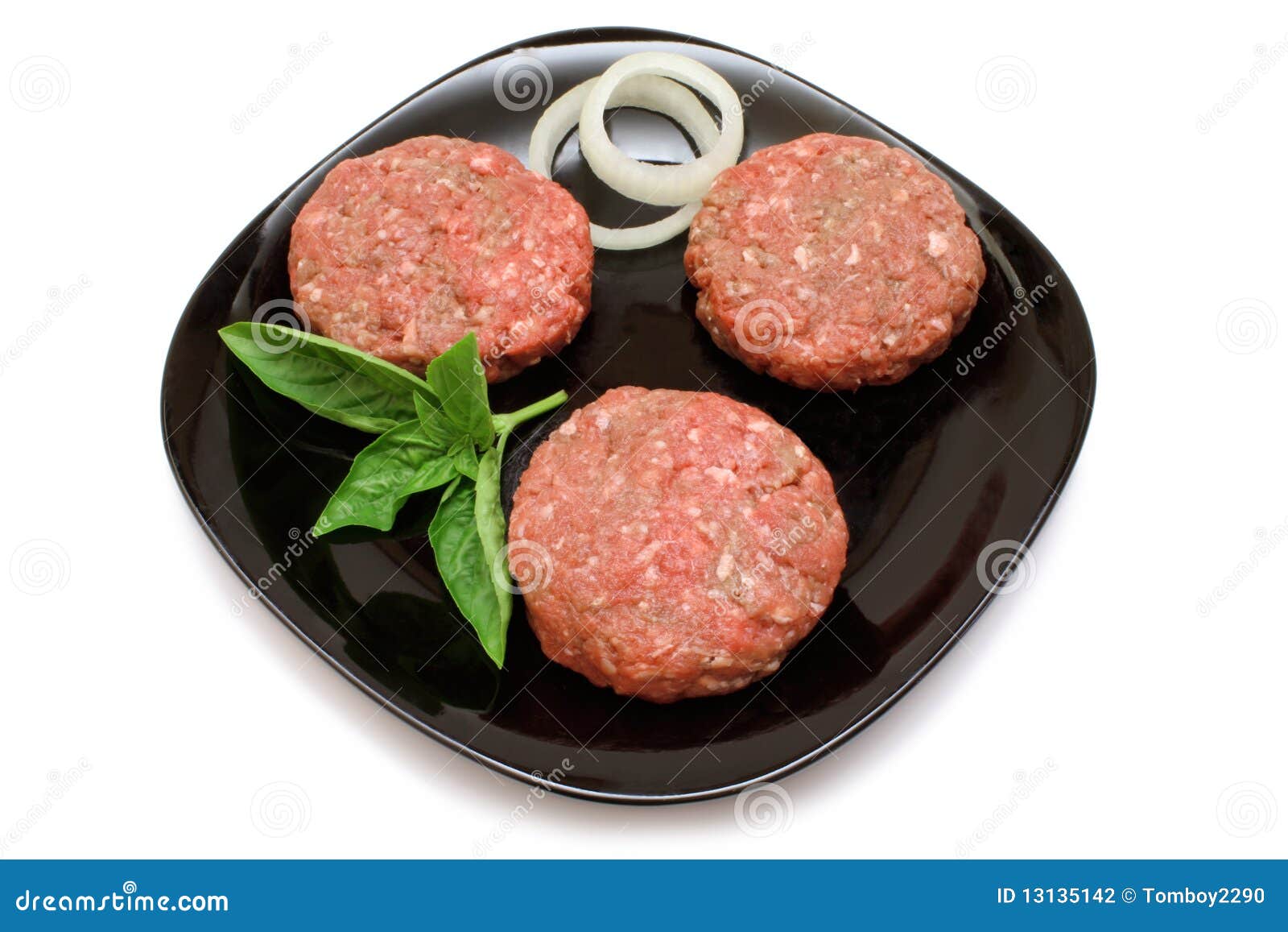 Raw Hamburger Patties stock photo. Image of lean, three - 13135142