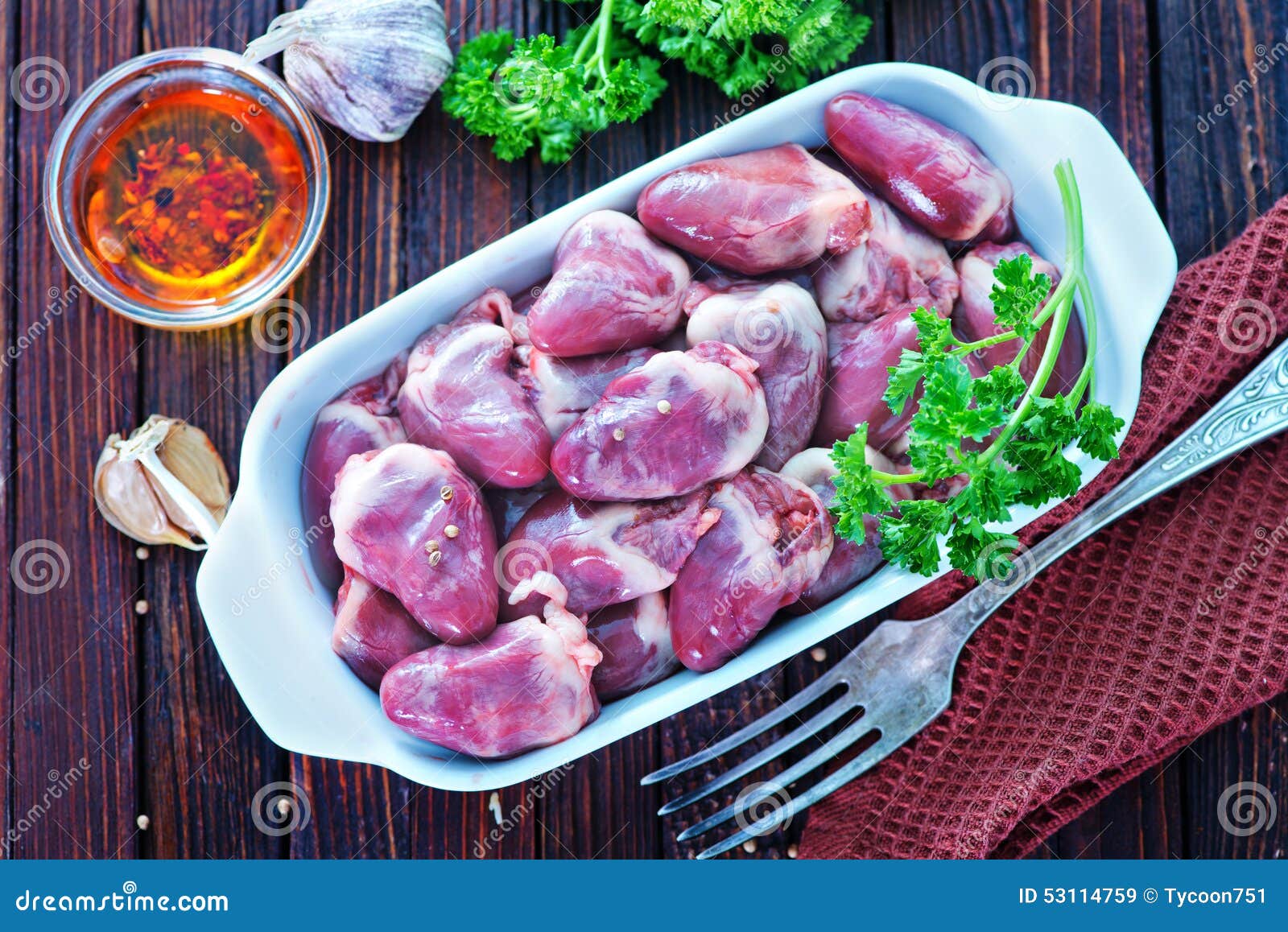 Raw hearts stock image. Image of lunch, innards, offal - 53114759