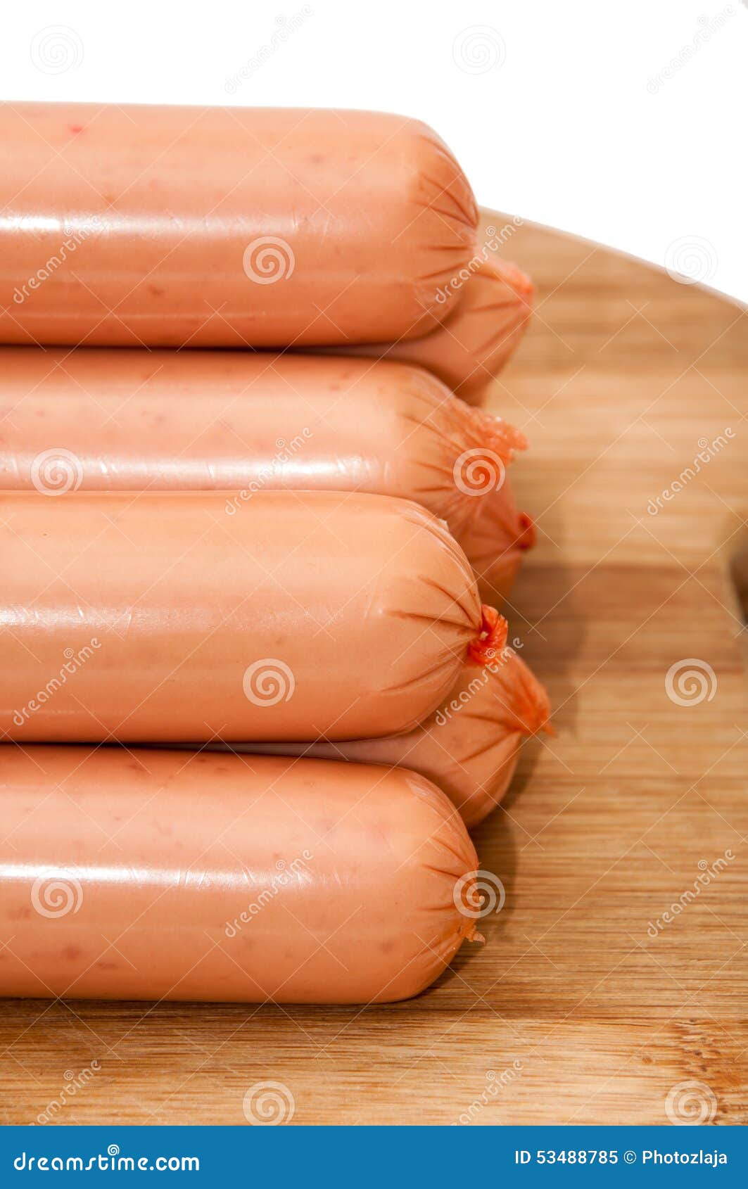Raw Hot Dogs on a Wooden Board Stock Image - Image of meal, ingredient ...
