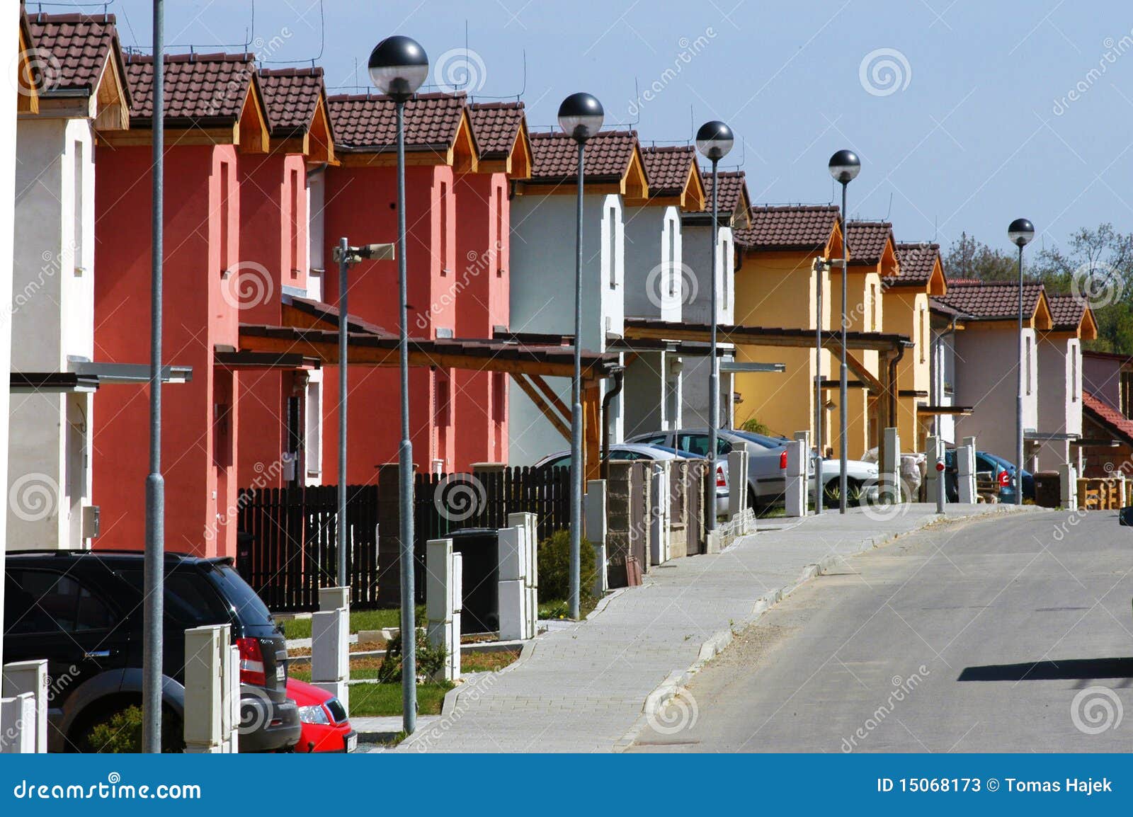 Raw of houses stock image. Image of roof, vintage, post - 15068173