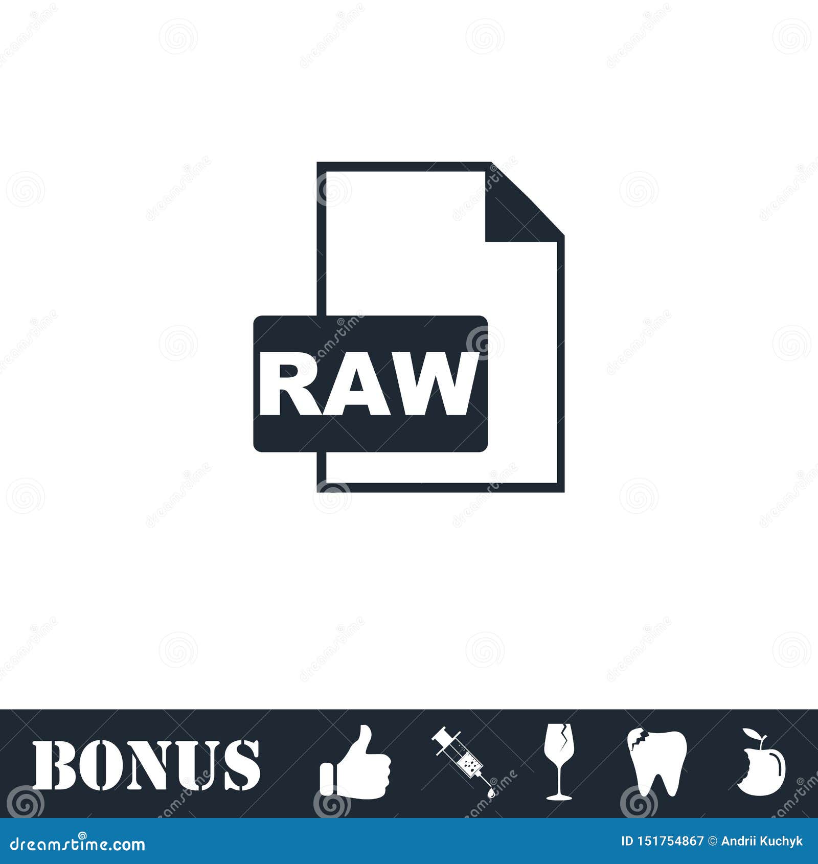 Raw icon flat stock vector. Illustration of background - 151754867