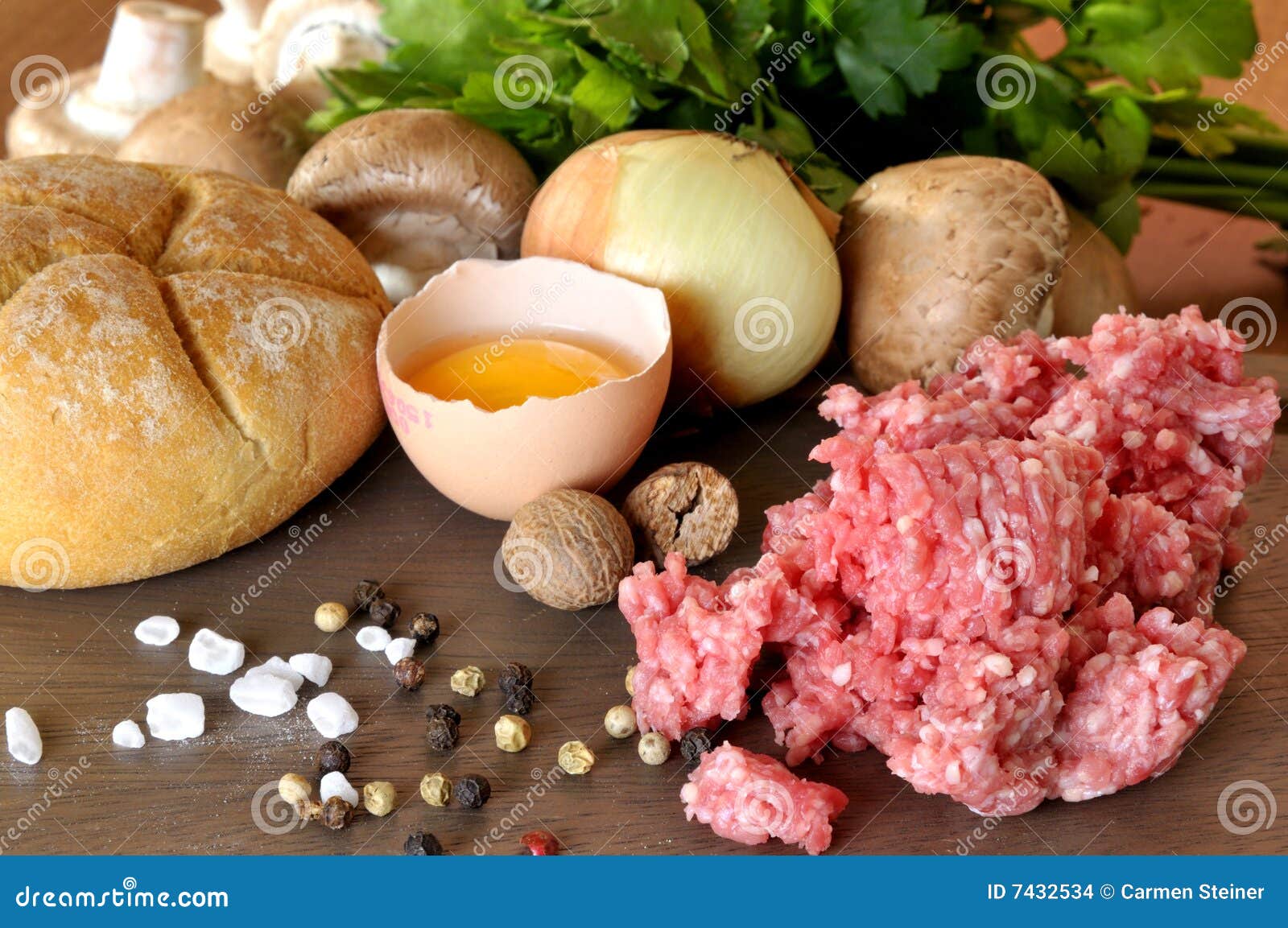 Raw Ingredients for Meatballs Stock Photo - Image of ingredients ...