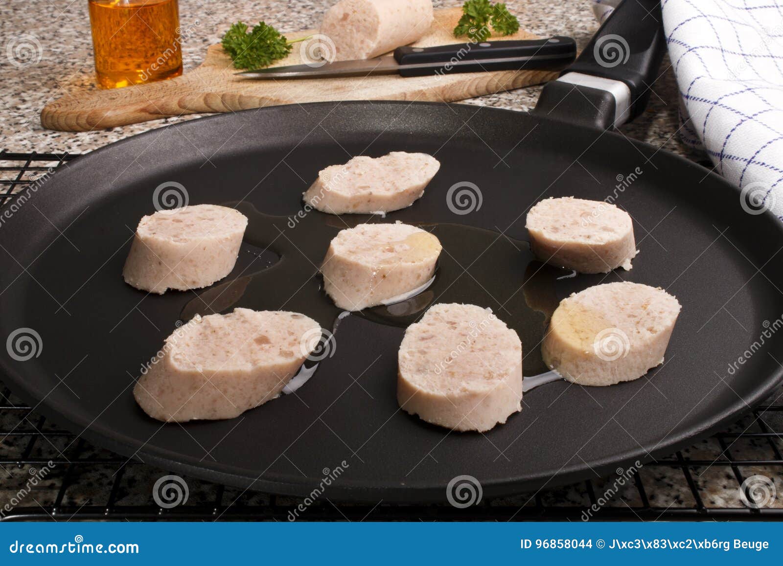 Raw Irish White Pudding with Oil in a Pan Stock Photo - Image of tasty ...