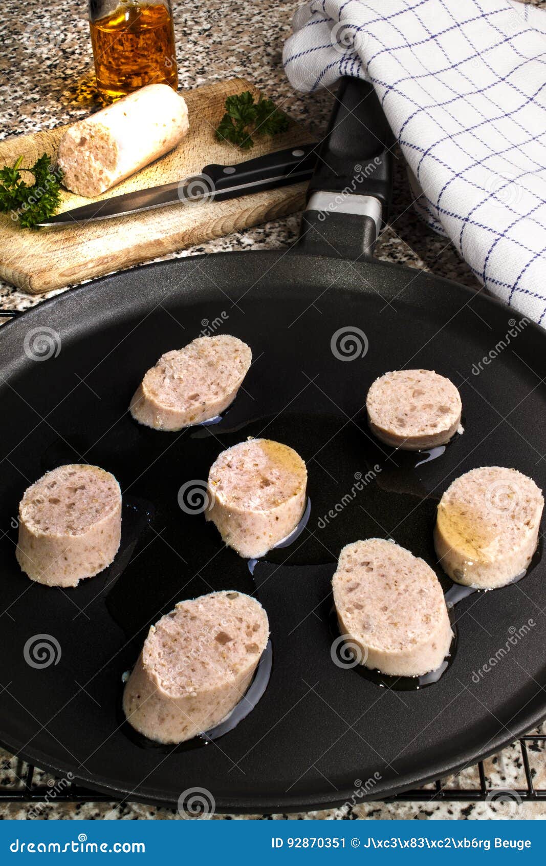 Raw Irish White Pudding with Oil in a Pan Stock Image - Image of fresh ...