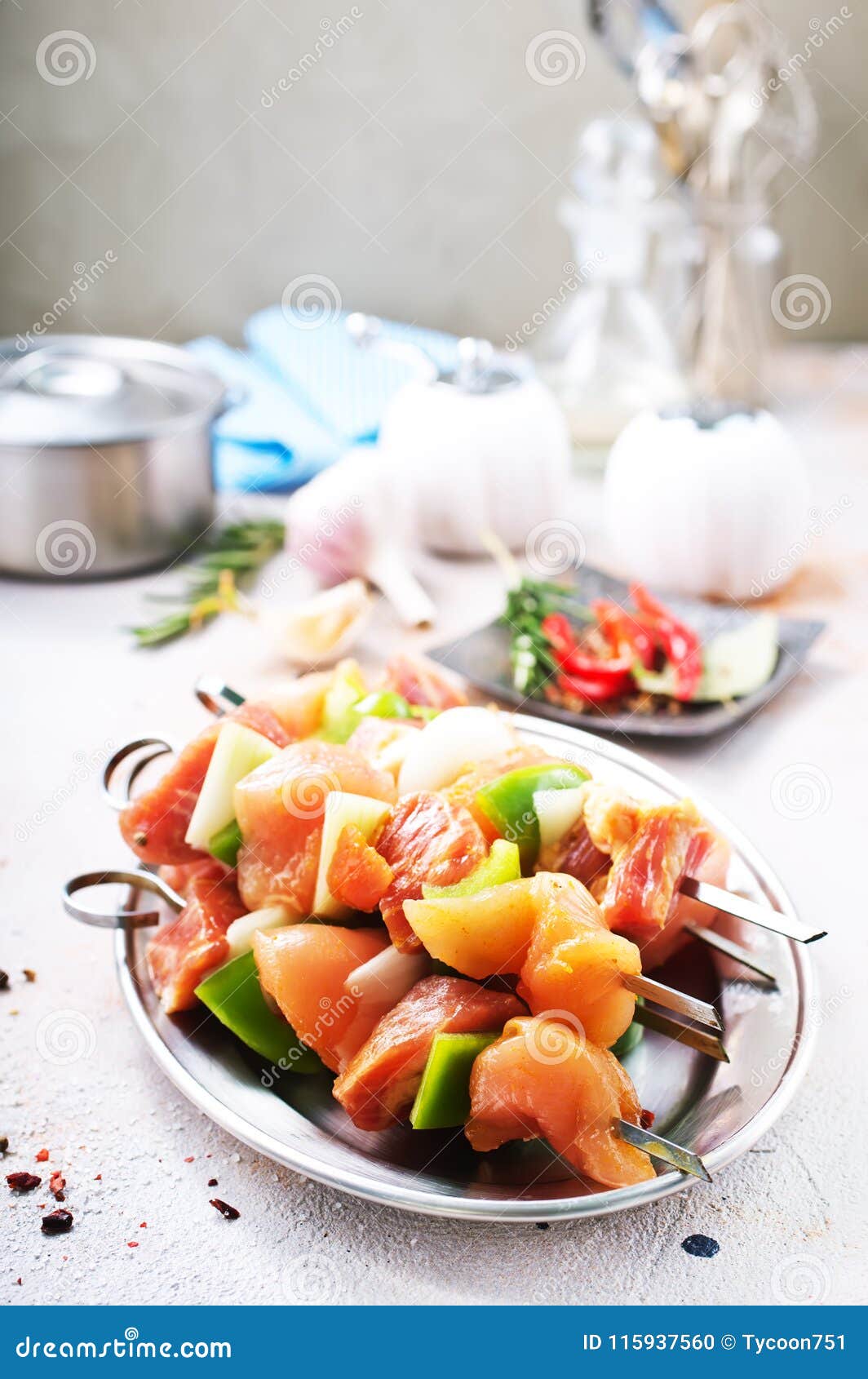 Raw kebab stock photo. Image of cuisine, natural, kabob - 115937560